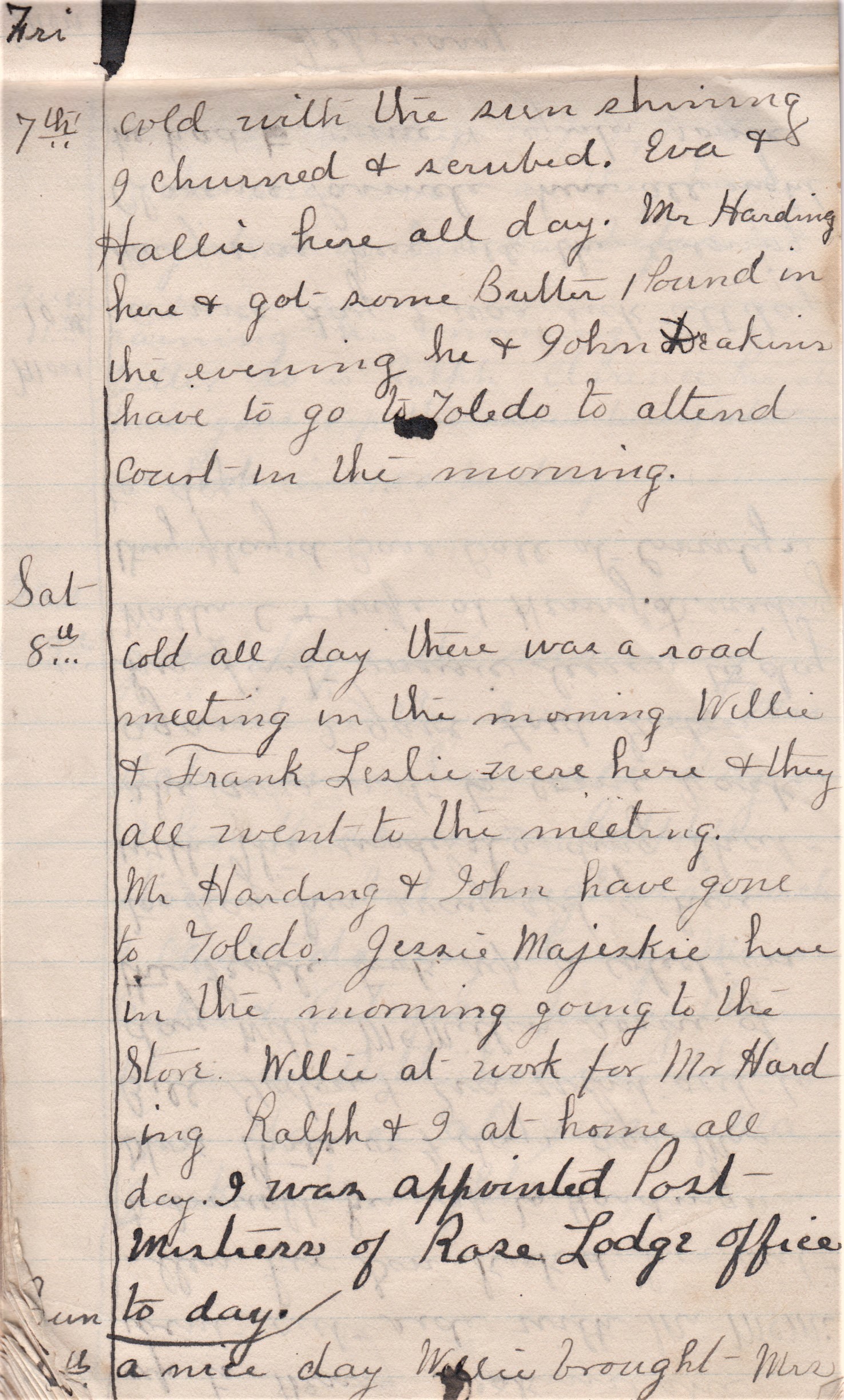 2005.043.1 Julia Dodson’s Diary – North Lincoln County Historical Museum