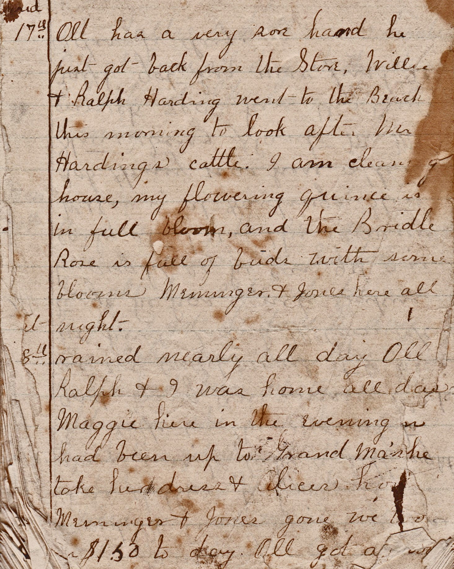 2005.043.1 Julia Dodson’s Diary – North Lincoln County Historical Museum