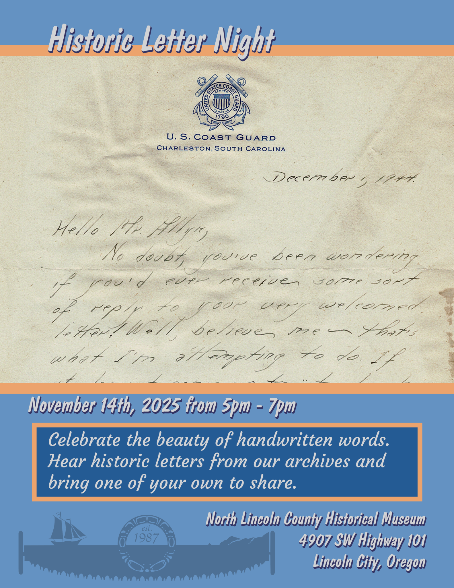 Historic Letter Night – North Lincoln County Historical Museum